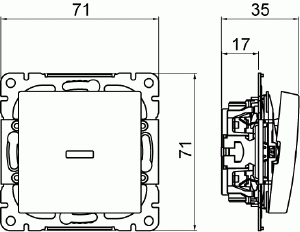 Painike 6 10AX/260V IP21, kirkas linssi | ABB Oy, Asennustuotteet